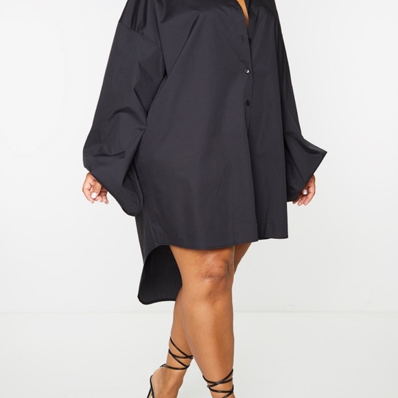 PrettyLittleThing | Dresses | Nwt Plt Plus Size 2 Black Balloon Sleeve ...